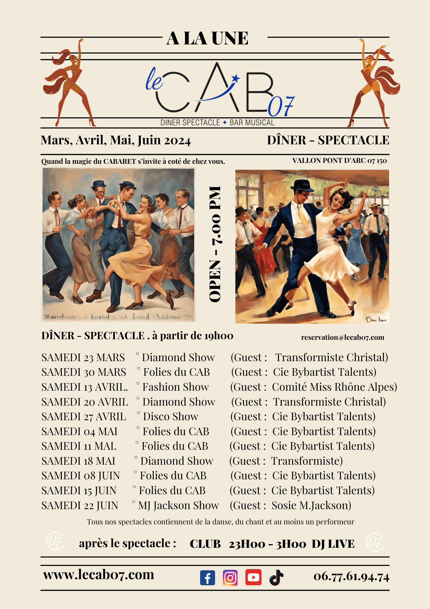 Le Cab 07 Dîner Spectacle -Ambiance club - Bar à vin en Ardèche